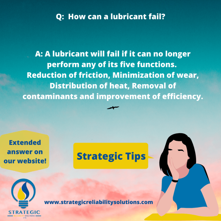 How can a lubricant fail? - Strategic Reliability Solutions Ltd