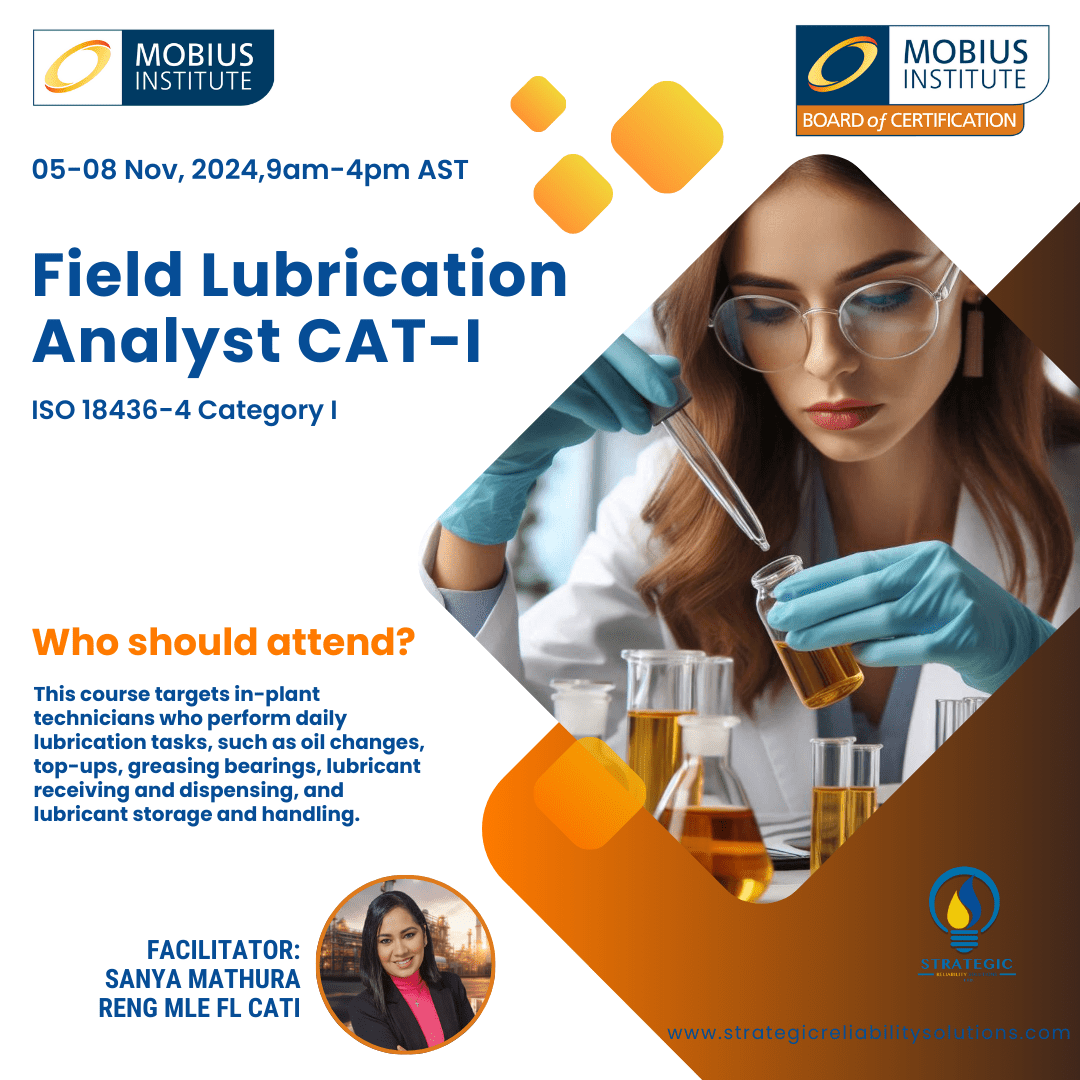 Field Lubrication CAT-I Instructor Led Course - Strategic Reliability Solutions Ltd